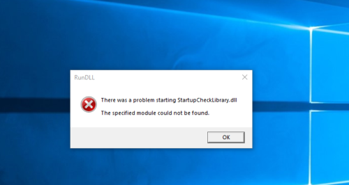 There was a problem starting StartupCheckLibrary.dll in Windows 11