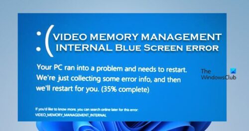 VIDEO_MEMORY_MANAGEMENT_INTERNAL Blue Screen error