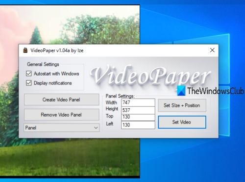 Free software to set video as desktop background in Windows PC