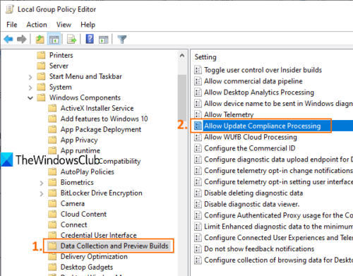 Disable or Enable Update Compliance Processing in Windows 11