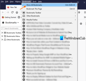 How to Export or Backup Bookmarks from Firefox browser