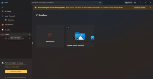 Add more new Folder locations in Photos app on Windows 11