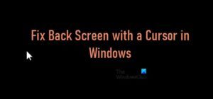 Fix Black Screen with cursor problem in Windows 11