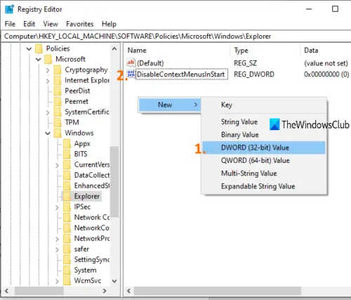 Disable Right-Click Context Menu in Start Menu of Windows 11/10 Disable Right-Click Context Menu in Start Menu of Windows 11/10