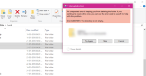 Error 0x80070091, The directory is not empty on Windows 11/10