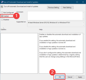Turn Off Automatic Updates for Microsoft Store apps via Registry or GPO