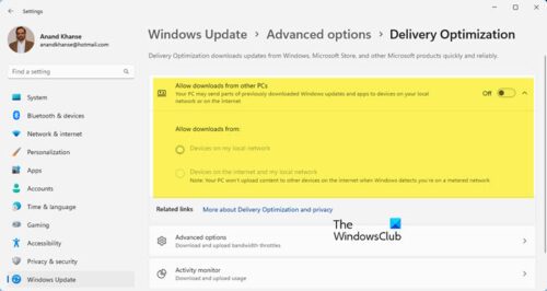 Fix issues button on the Windows Update page Fix issues button on the Windows Update page