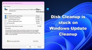 Disk Cleanup stuck on Windows Update Cleanup