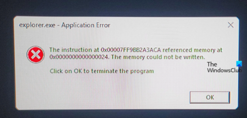 Fix Explorer.exe application error on Windows 11/10