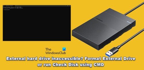 External hard drive inaccessible? Format or run Check Disk using CMD