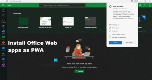 How to Install Office Web apps as PWA on Windows 11/10