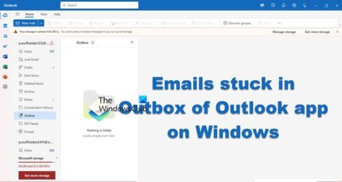 Emails stuck in Outbox of Outlook app on Windows 11