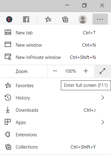 How to open Chrome, Edge or Firefox browser in Full Screen mode