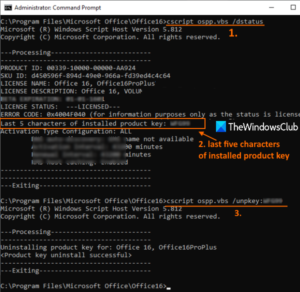 How to uninstall Microsoft Office product key