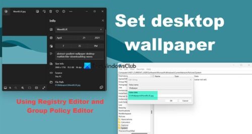 How to set desktop wallpaper using Group Policy or Registry Editor