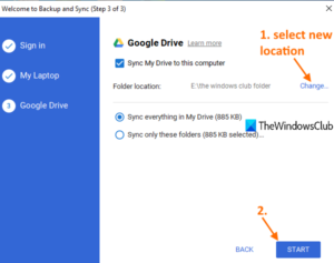 How to change location of Google Drive folder in Windows 11