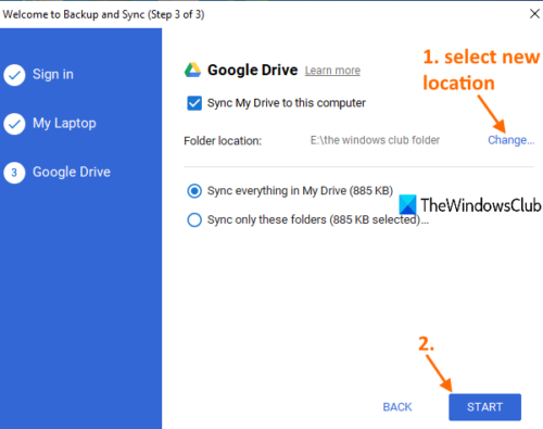 How to change location of Google Drive folder in Windows 11
