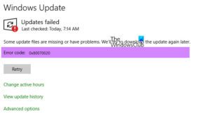 Fix Windows Update Install Error 0x80070020