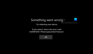 Fix Camera error 0xa00f4292 PhotoCaptureStartTimeout