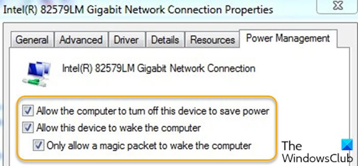 Wake-on-LAN not working on Windows computer