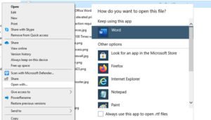 Word documents opening in WordPad instead of Word