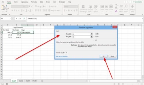 How to use DAYS and DAYS360 functions in Excel