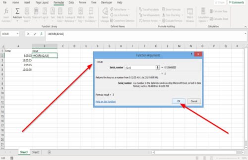 How to use Hour, Minute, and Second Function in Excel