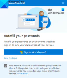 Set up and use Microsoft Autofill Password Manager on Chrome