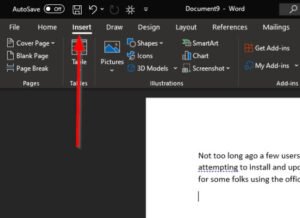 How to insert a Word document into another Word document