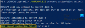 MBR2GPT failed errors and issues on Windows 11 [Fix]