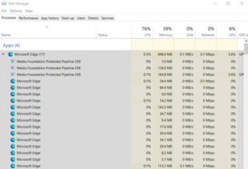Why are there multiple instances of Edge in Task Manager?