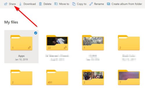 How to share a file or folder in OneDrive