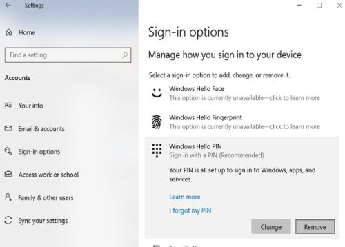 How to remove PIN in Windows 11 or Windows 10