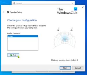 Configure and test Surround Sound Speakers on Windows 11
