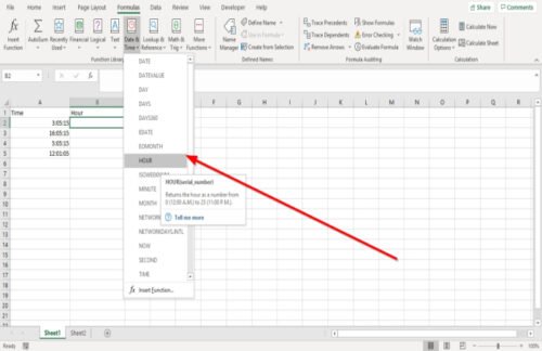 How to use Hour, Minute, and Second Function in Excel