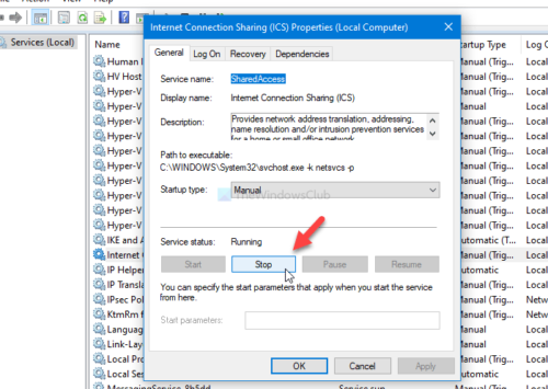 How to disable Internet Connection Sharing (ICS) in Windows 11/10