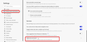 Disable Address Bar Drop-down List Suggestions in Microsoft Edge