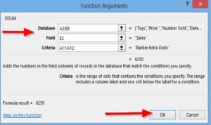 How to use DSUM function in Excel