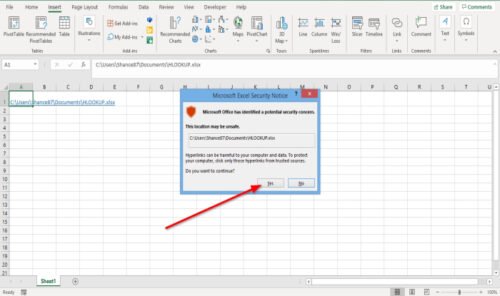 How to create Hyperlink in Excel between Sheets