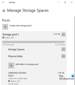 How to Add Drives to Storage Pool for Storage Spaces in Windows 11/10