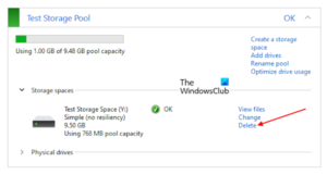 How to Delete a Storage Pool for Storage Spaces in Windows 11/10