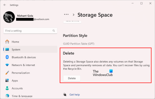 How to Delete a Storage Pool for Storage Spaces in Windows 11/10