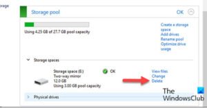 How to Delete a Storage Space from Storage Pool in Windows 11