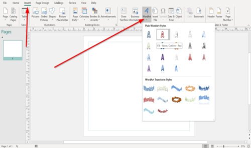 How to change the shape of WordArt Text tool in Publisher