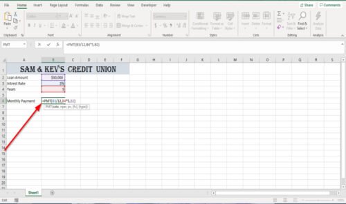 How to use PMT Function in Excel