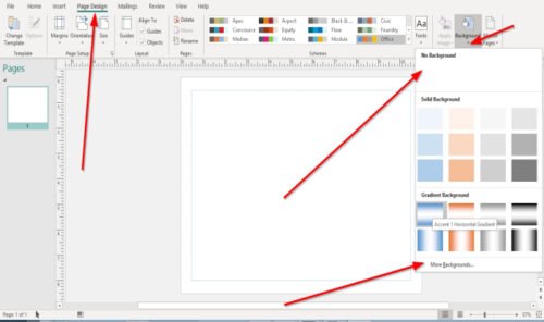 How to create and add a Background in Publisher