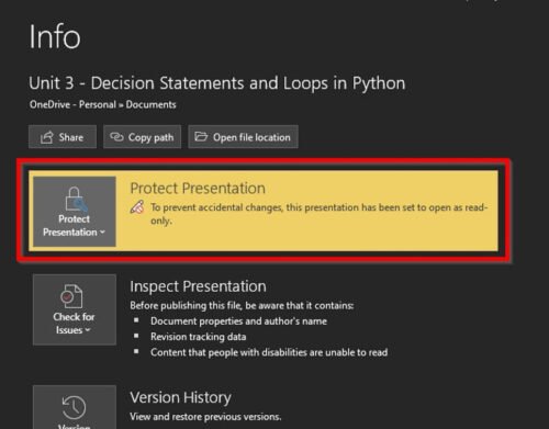 How to make PowerPoint Read-only and uneditable