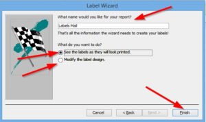 How to create Labels in Access?
