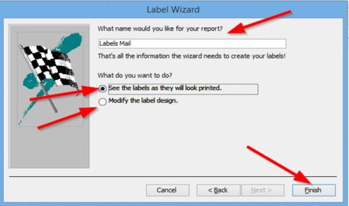 How to create Labels in Access?