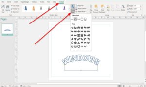 How to change the shape of WordArt Text tool in Publisher